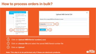 Order processing in bulk- LMD | PDF