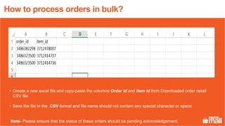 Order processing in bulk- LMD | PDF