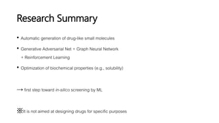 Report: "MolGAN: An implicit generative model for small molecular graphs" | PPTX