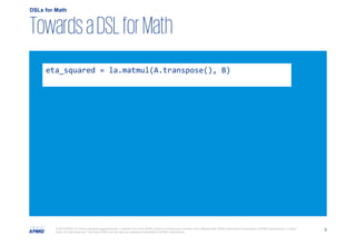 DSLs and Language Design in Machine Learning | PPT