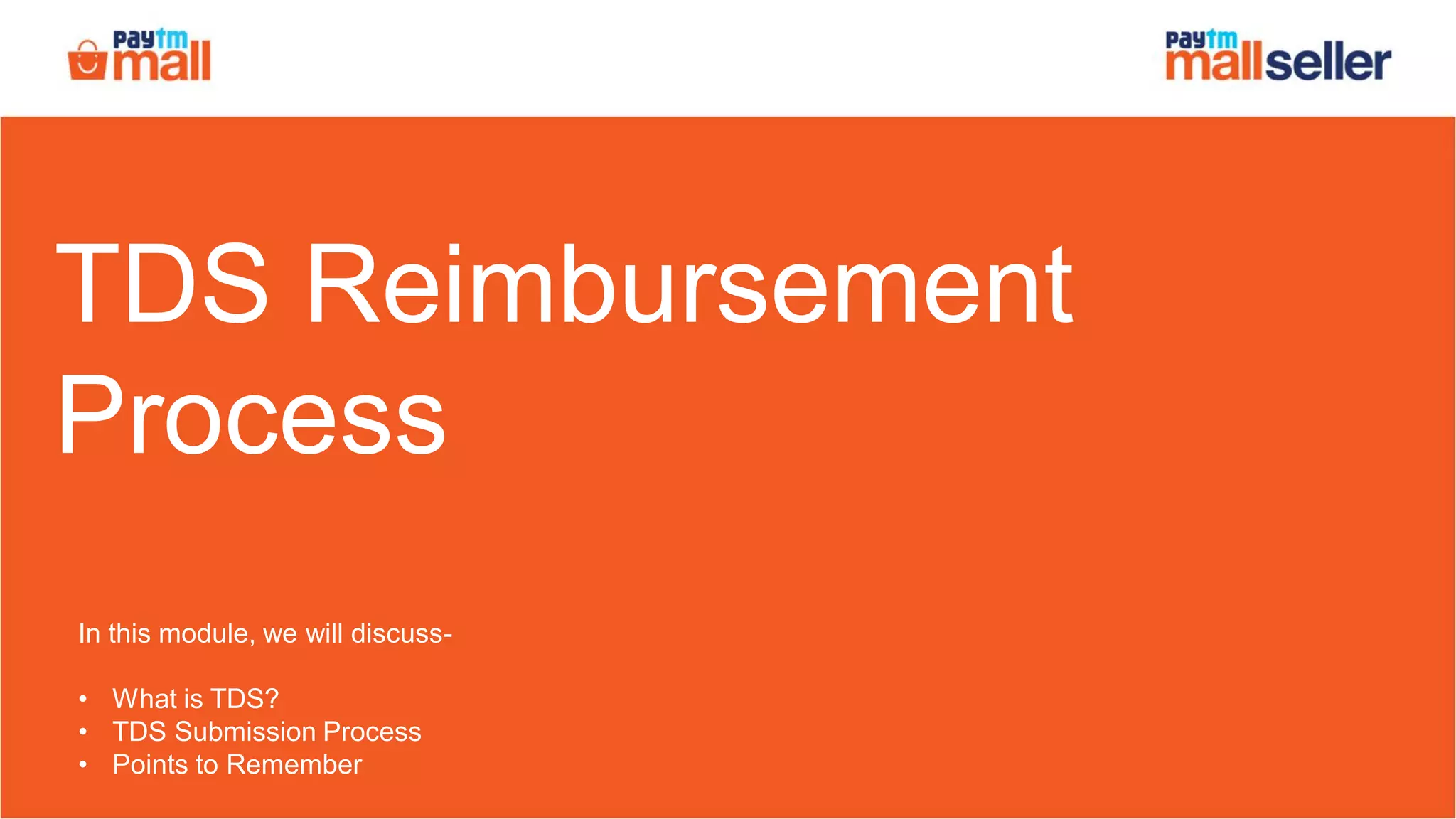 TDS reimbursement process | PPT