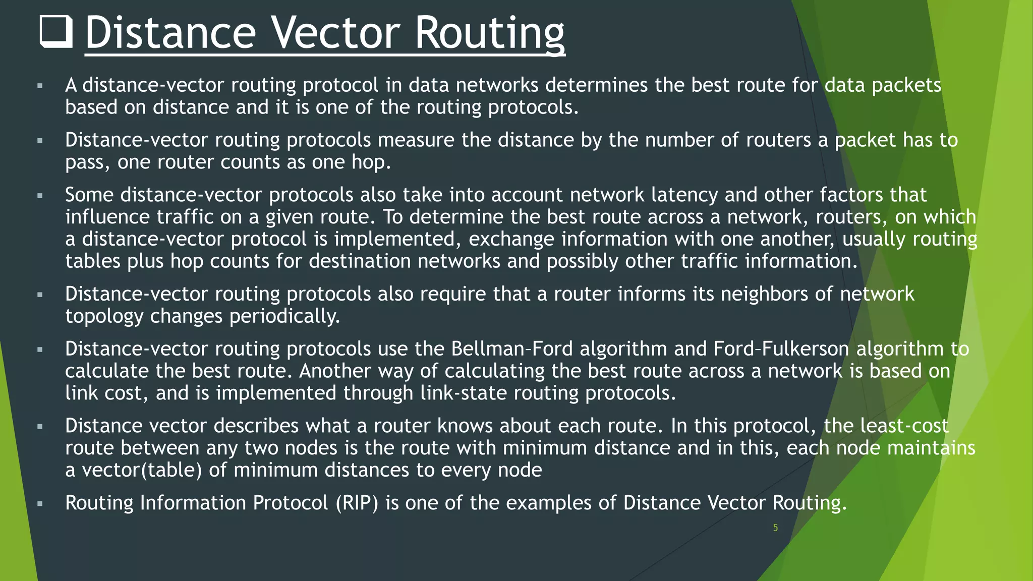 Distance Vector Routing | PPTX