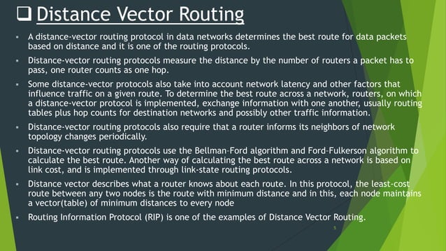 Distance Vector Routing | PPTX | Computer Networking | Computing