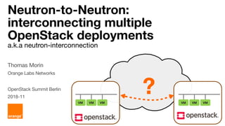 Neutron-to-Neutron: interconnecting multiple OpenStack deployments | PDF