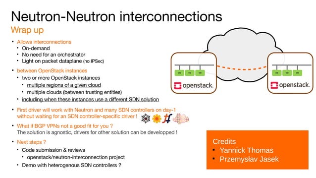 Neutron-to-Neutron: interconnecting multiple OpenStack deployments | PDF