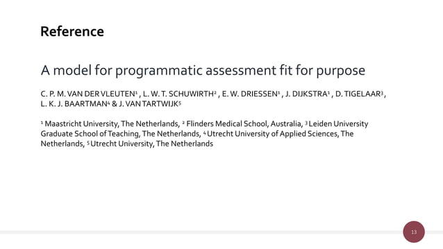 A model for programmatic assessment | PPTX