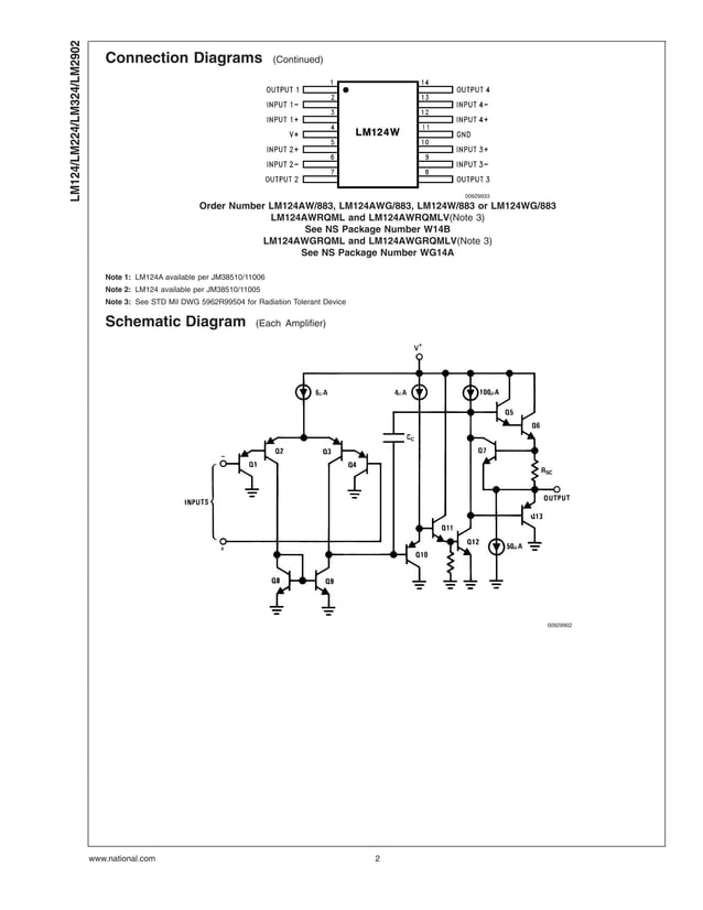 Low Power Quad Operational Amplifiers | PDF