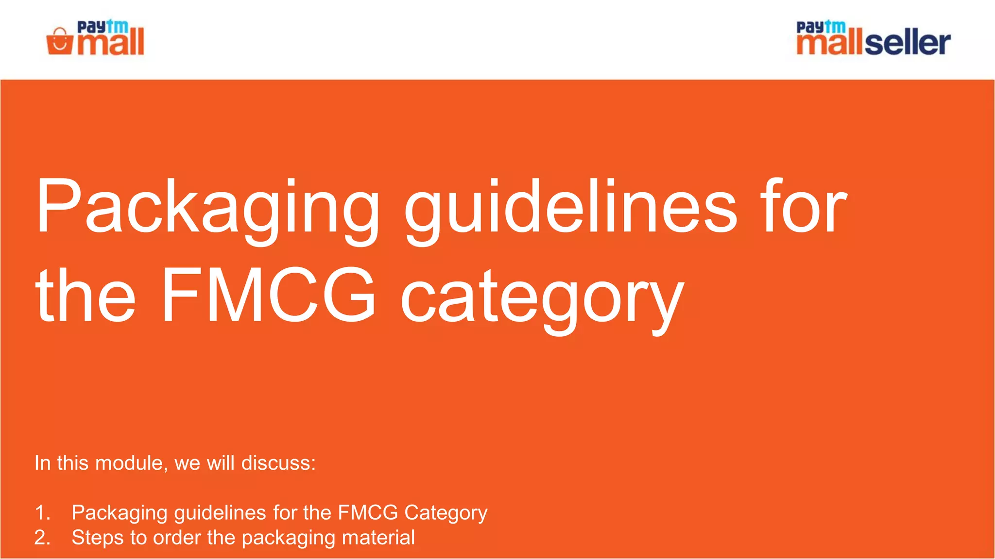Packaging guidelines for FMCG | PDF