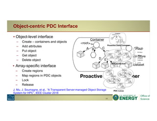 Proactive Data Containers (PDC): An Object-centric Data Store for Large-scale Computing Systems ...