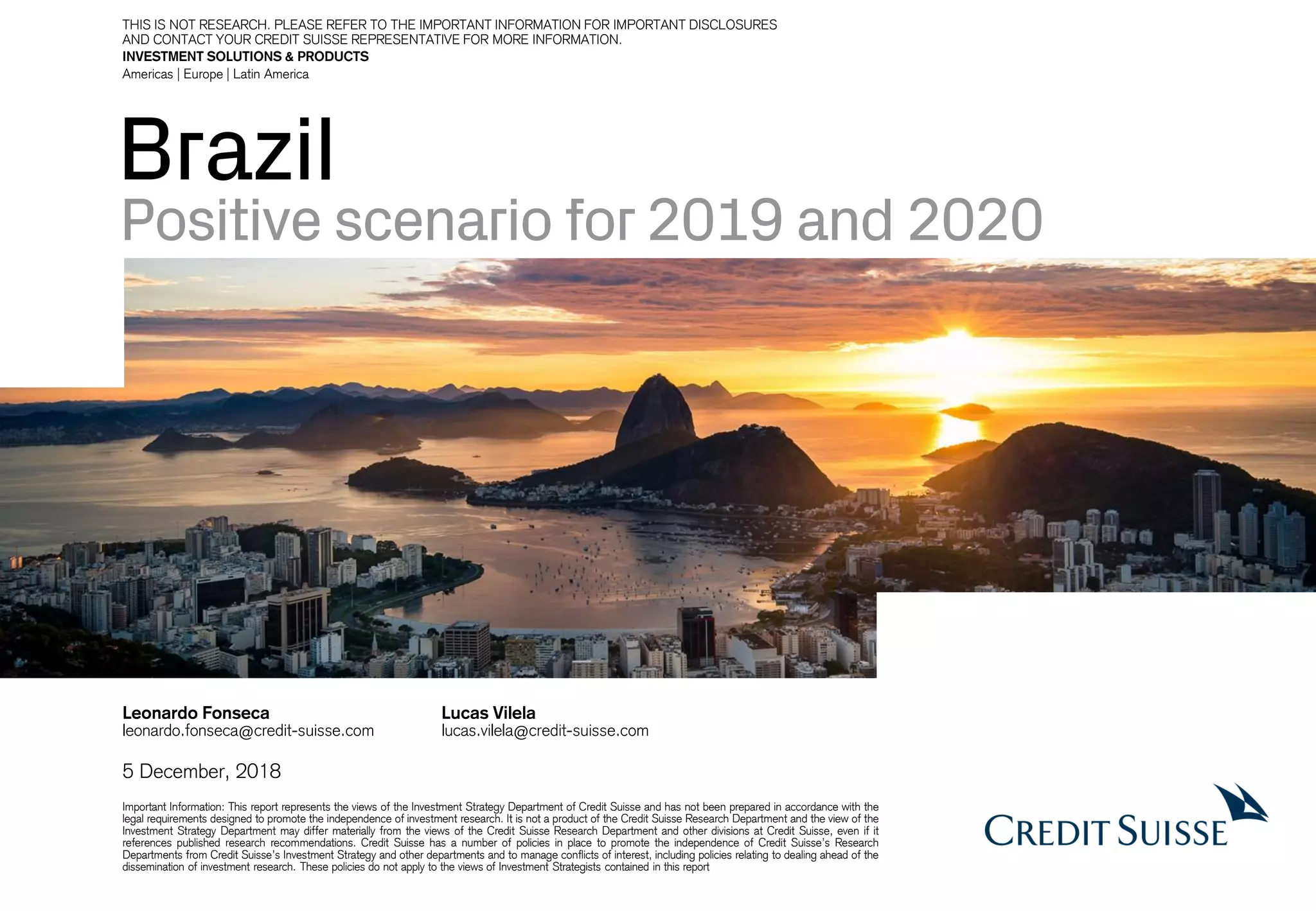 Credit Suisse Analysis Brasil 2019-2020 | PPT