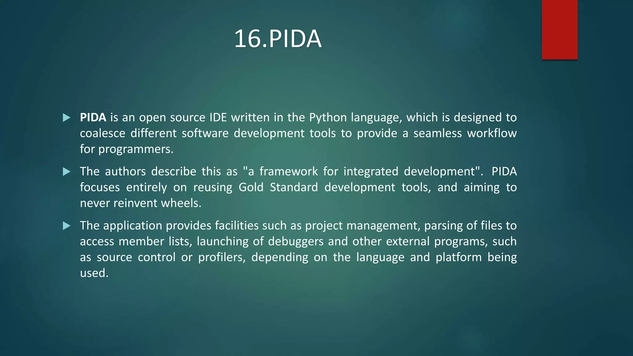 20 best ide's for python programming in 2018 | PPTX