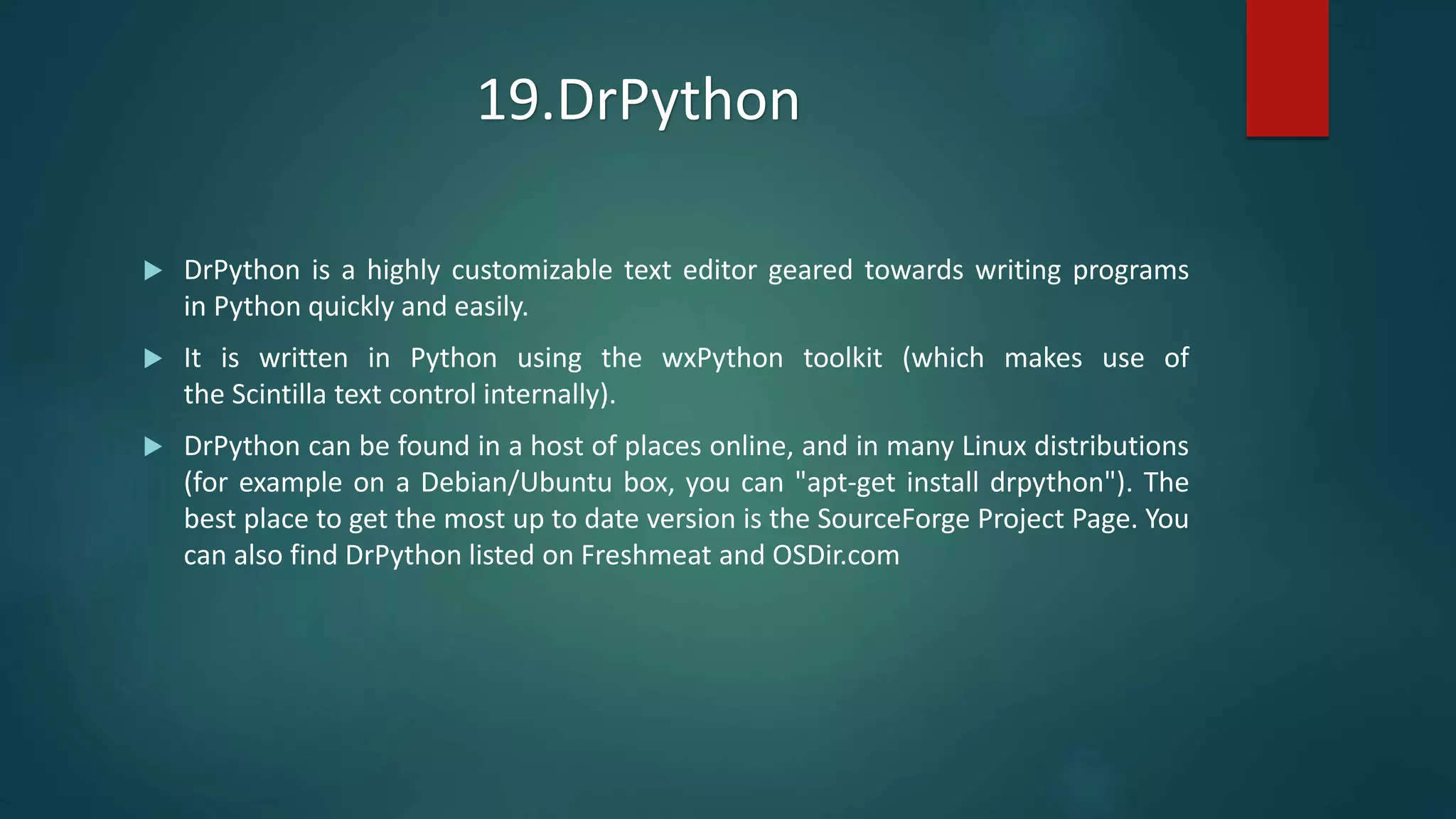20 best ide's for python programming in 2018 | PPTX