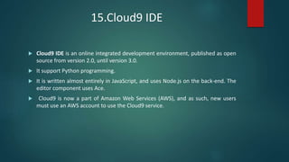 20 best ide's for python programming in 2018 | PPTX