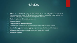 20 best ide's for python programming in 2018 | PPTX