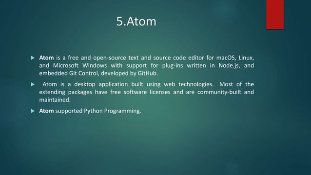 20 best ide's for python programming in 2018 | PPTX