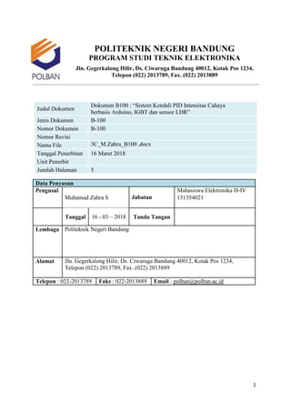 Sistem Kendali PID Digital Intensitas Cahaya Berbasis IGBT (Digital ...