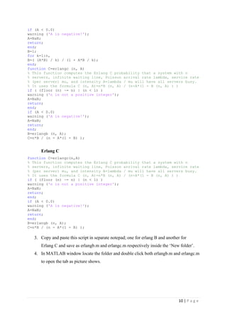 MATLAB to simulate packet traffic - M/M/1 queue with Erlang C distribution | PDF