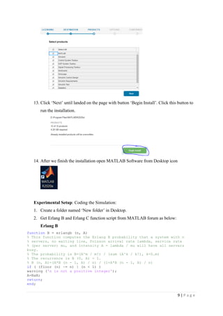 MATLAB to simulate packet traffic - M/M/1 queue with Erlang C distribution | PDF