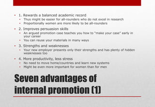 It is sooo unfair: internal vs external promotion in academia | PPTX