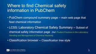 Chemical safety information in PubChem | PPT