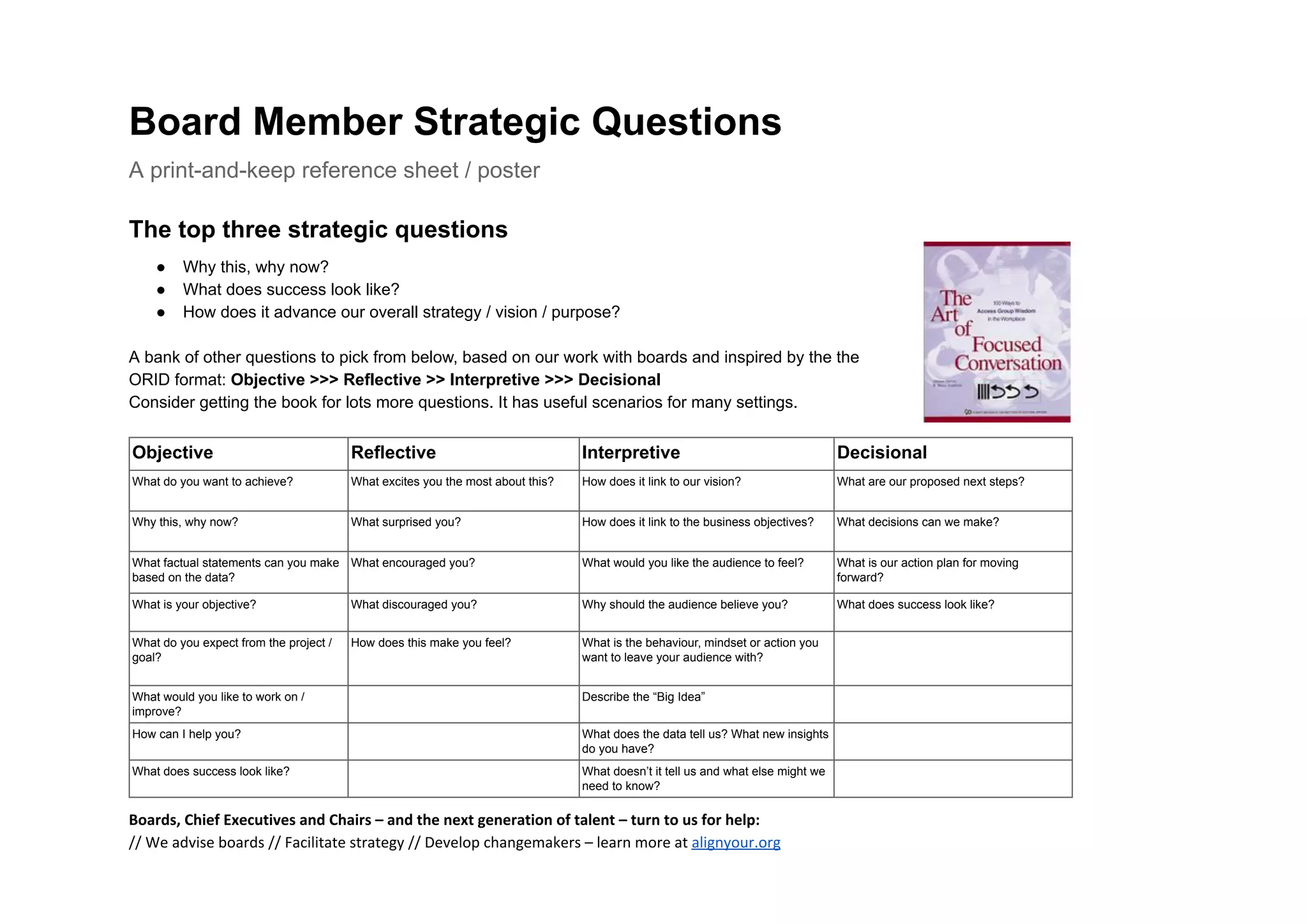 Board Member Strategic Questions | PPT