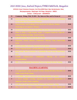 2018 and 2019 java ieee projects list | PDF