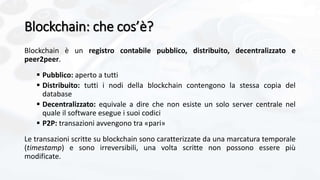 Blockchain e AI: verso una nuova finanza | PPT