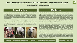 Using webinar short courses to educate small ruminant producers | PPT