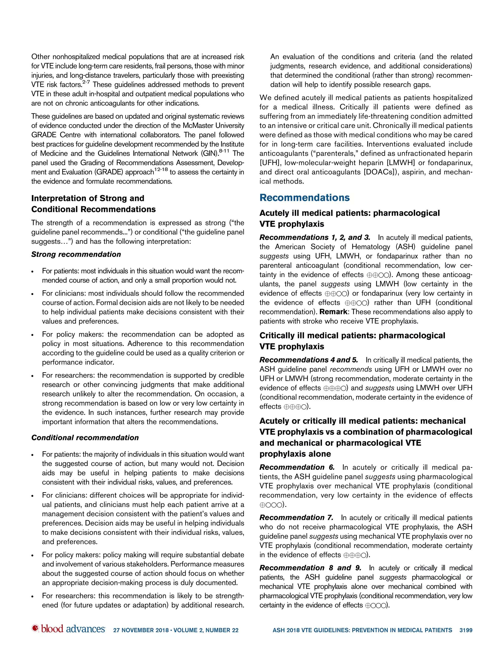 2018 ASH guidelines for management of venous thromboembolism prophylaxis for hospitalized and ...