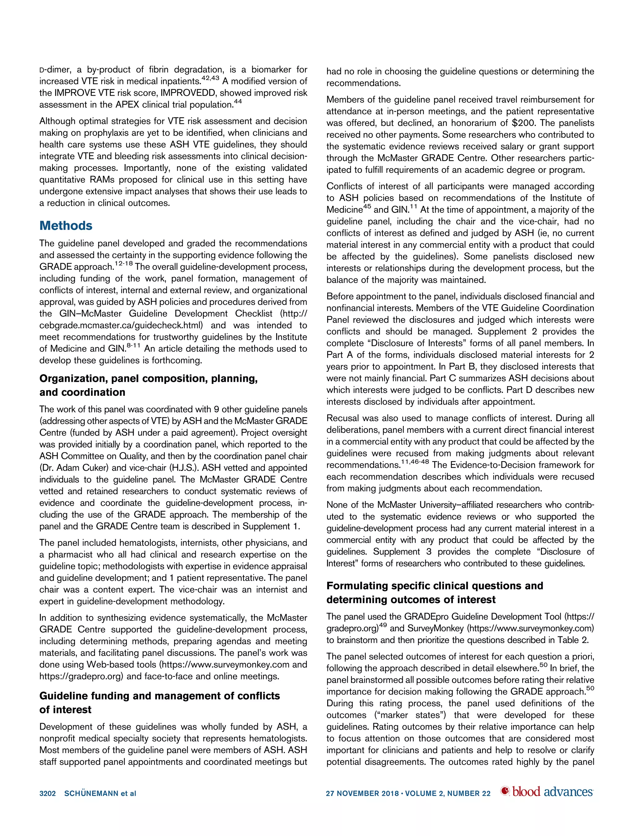 2018 ASH guidelines for management of venous thromboembolism ...