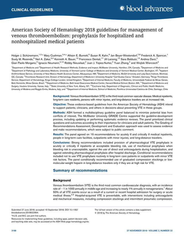 2018 ASH guidelines for management of venous thromboembolism prophylaxis for hospitalized and ...