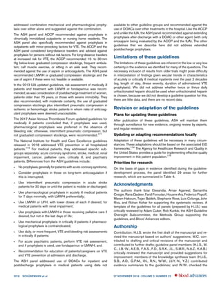 2018 ASH guidelines for management of venous thromboembolism ...