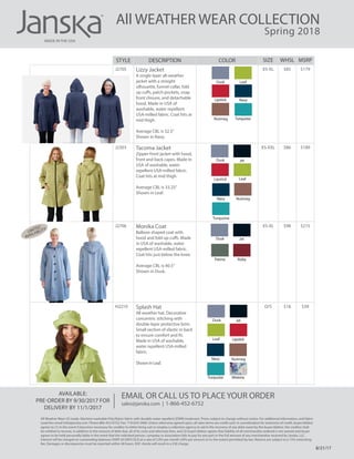 2018 aww collection line sheets | PDF