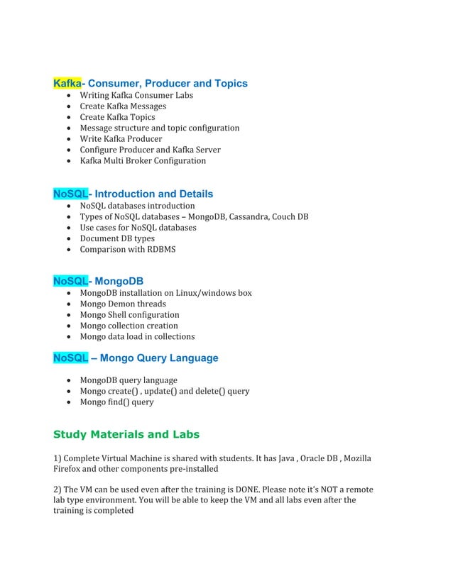Big data_hadoop_spark_kafka_nosql_training | PDF Big data_hadoop_spark_kafka_nosql_training | PDF