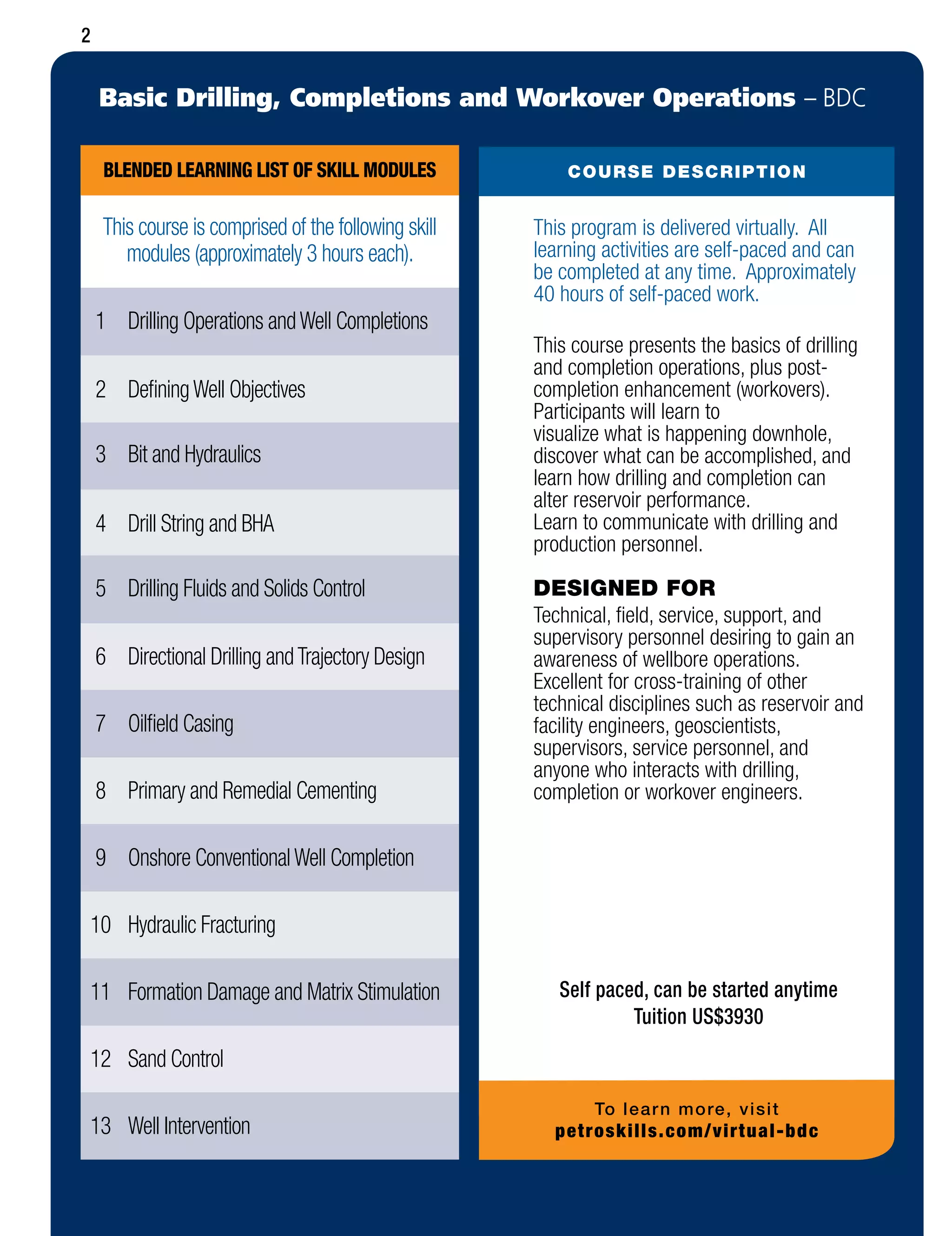 2018 PetroSkills Blended/Virtual Training Guide | PDF