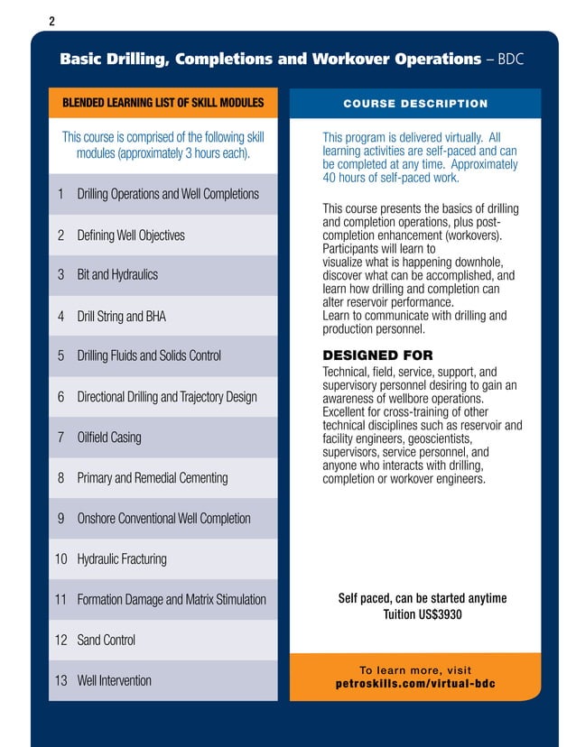 2018 PetroSkills Blended/Virtual Training Guide | PDF