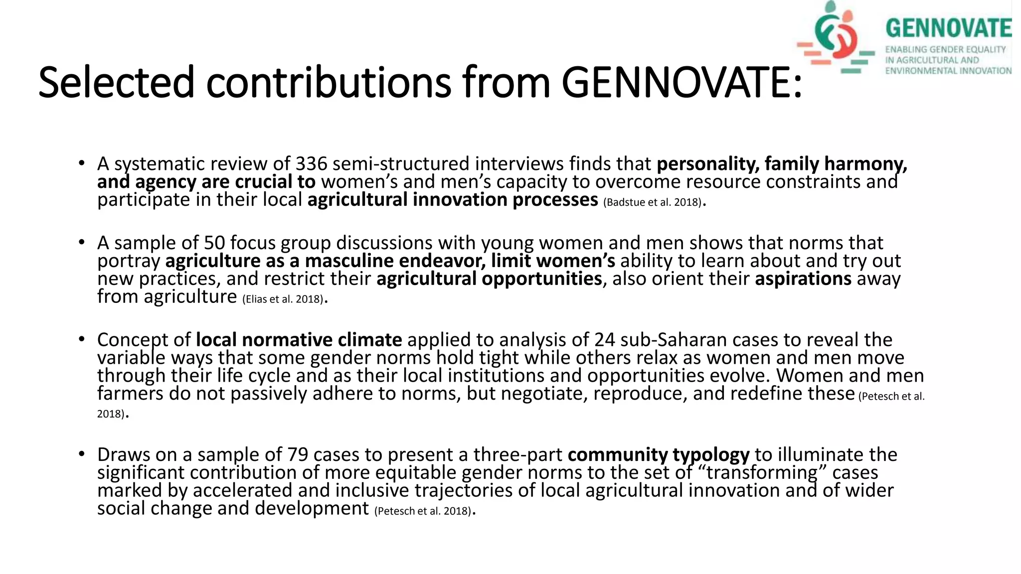 Fortifying the foundations for gender in AR4D | PPTX | Agriculture ...