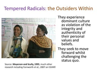 Tempered radicals: the outsiders within | PPT