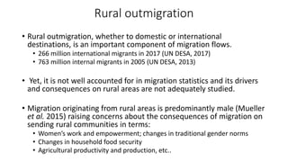 Male out-migration and women's work and empowerment in Agriculture: the ...