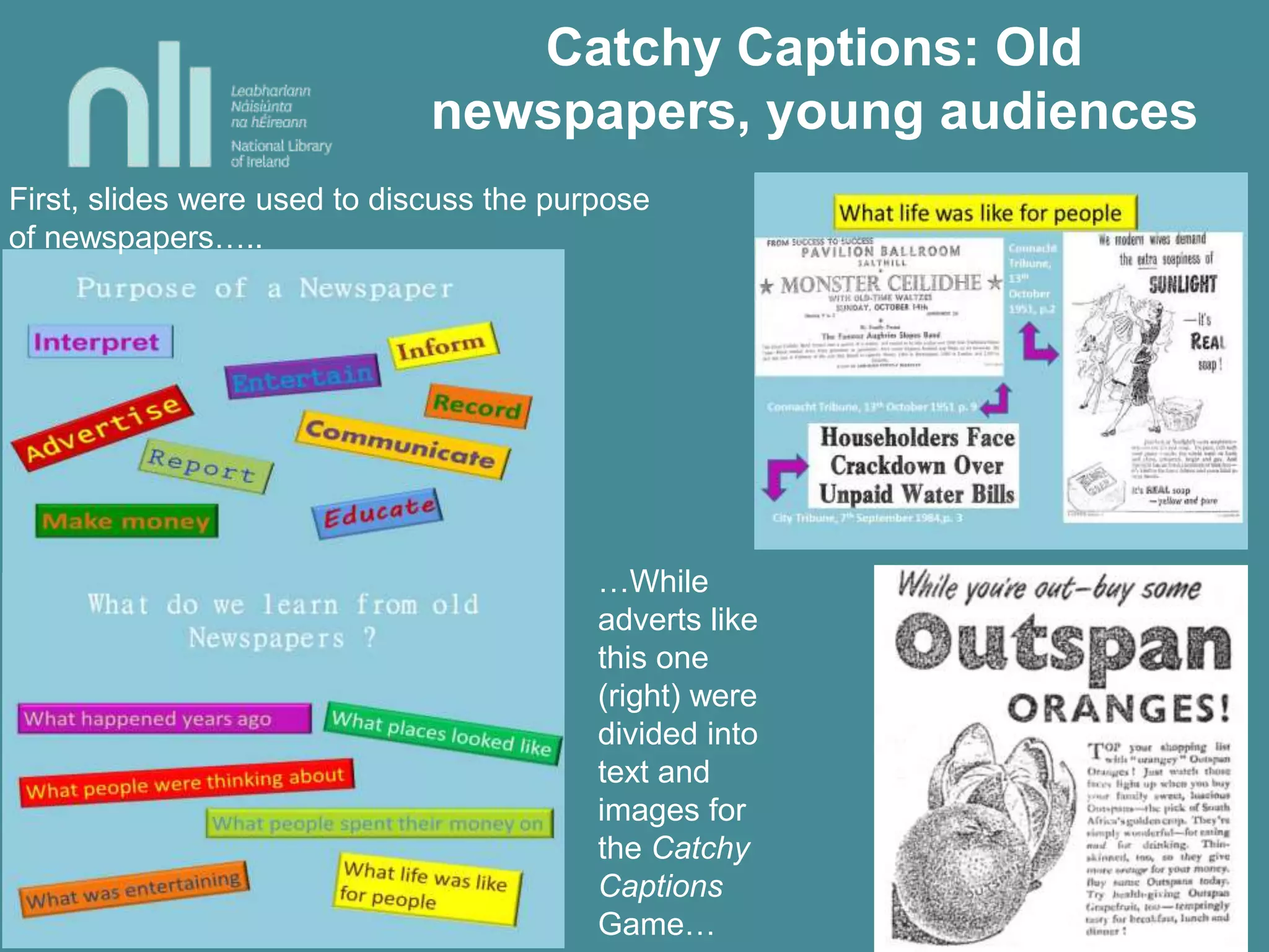 Catchy Captions: old newspapers, new audiences - Niamh Ní­ Riain ...