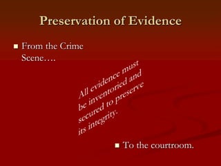 2018 Crime Scenes, Collection and Preservation of Evidence2.pptx