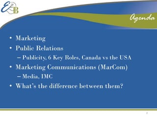 Public Relations vs Marketing (vs MarCom) | PDF