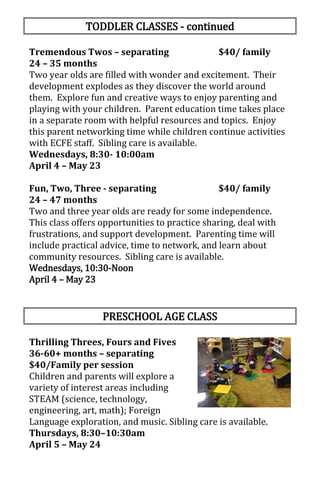 2018 ECFE Spring Brochure | PDF