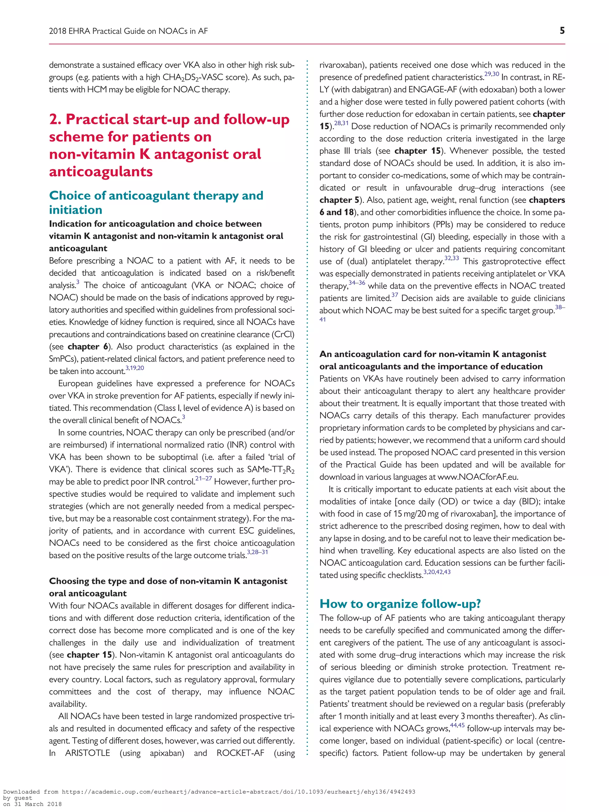 2018 ehra practical guide on the use of non vitamin k antagonist oral ...