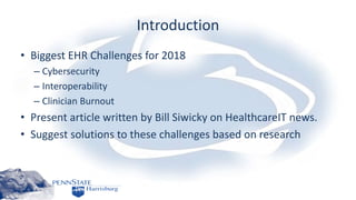 2018 ehr challenges | PPTX