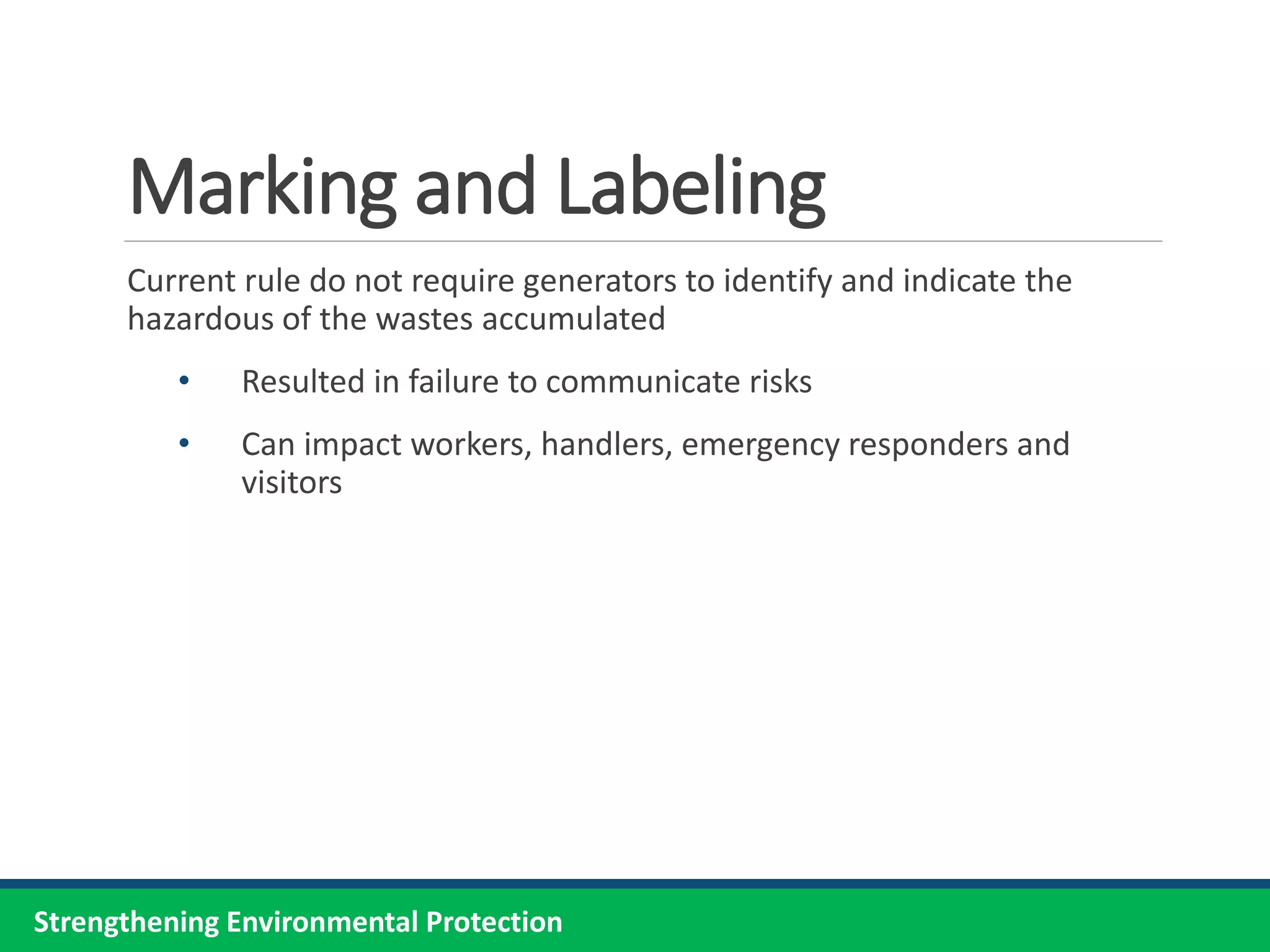2018 BCA Hazardous Waste Generator Improvement Rule | PDF