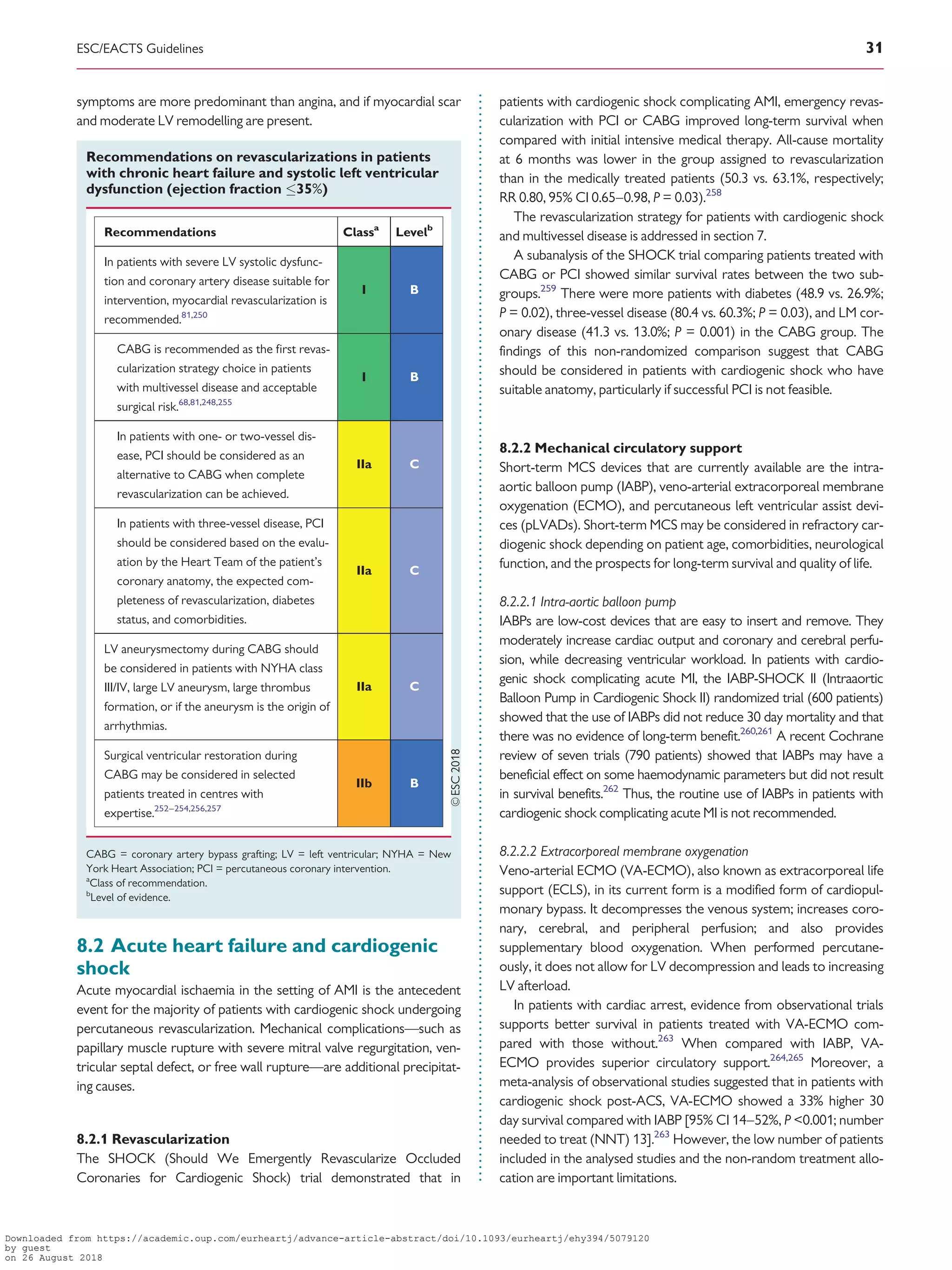 2018 Esc Eacts Guidelines On Myocardial Revascularization PDF