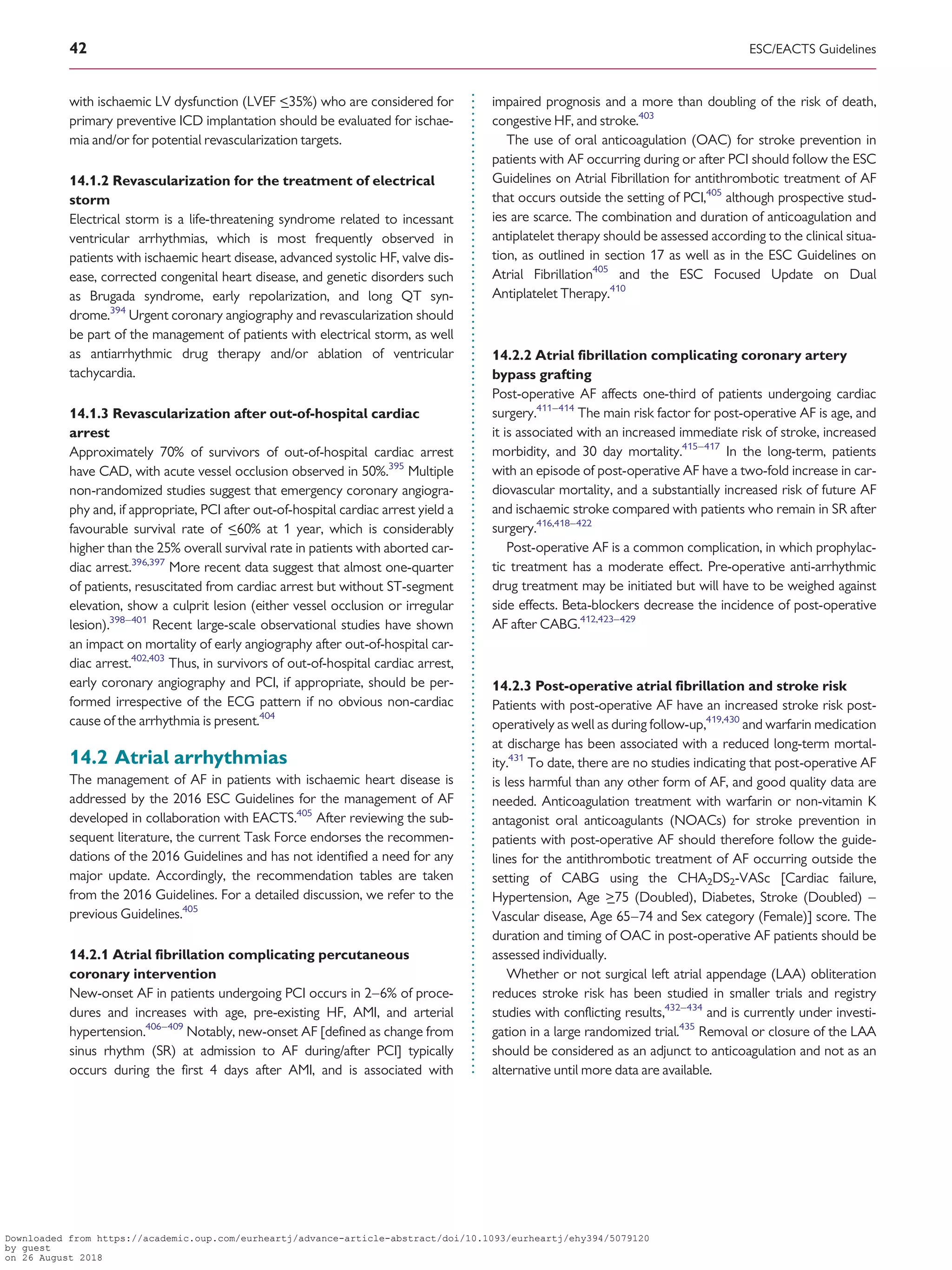 2018 esc eacts guidelines on myocardial revascularization | PDF