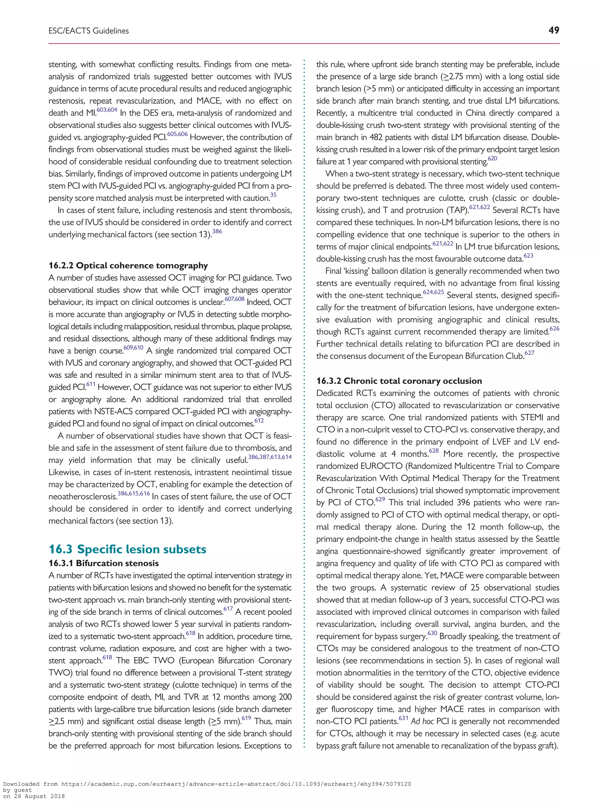 2018 esc eacts guidelines on myocardial revascularization | PDF