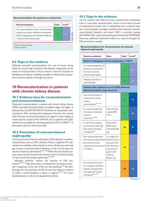 2018 esc eacts guidelines on myocardial revascularization | PDF | Heart ...